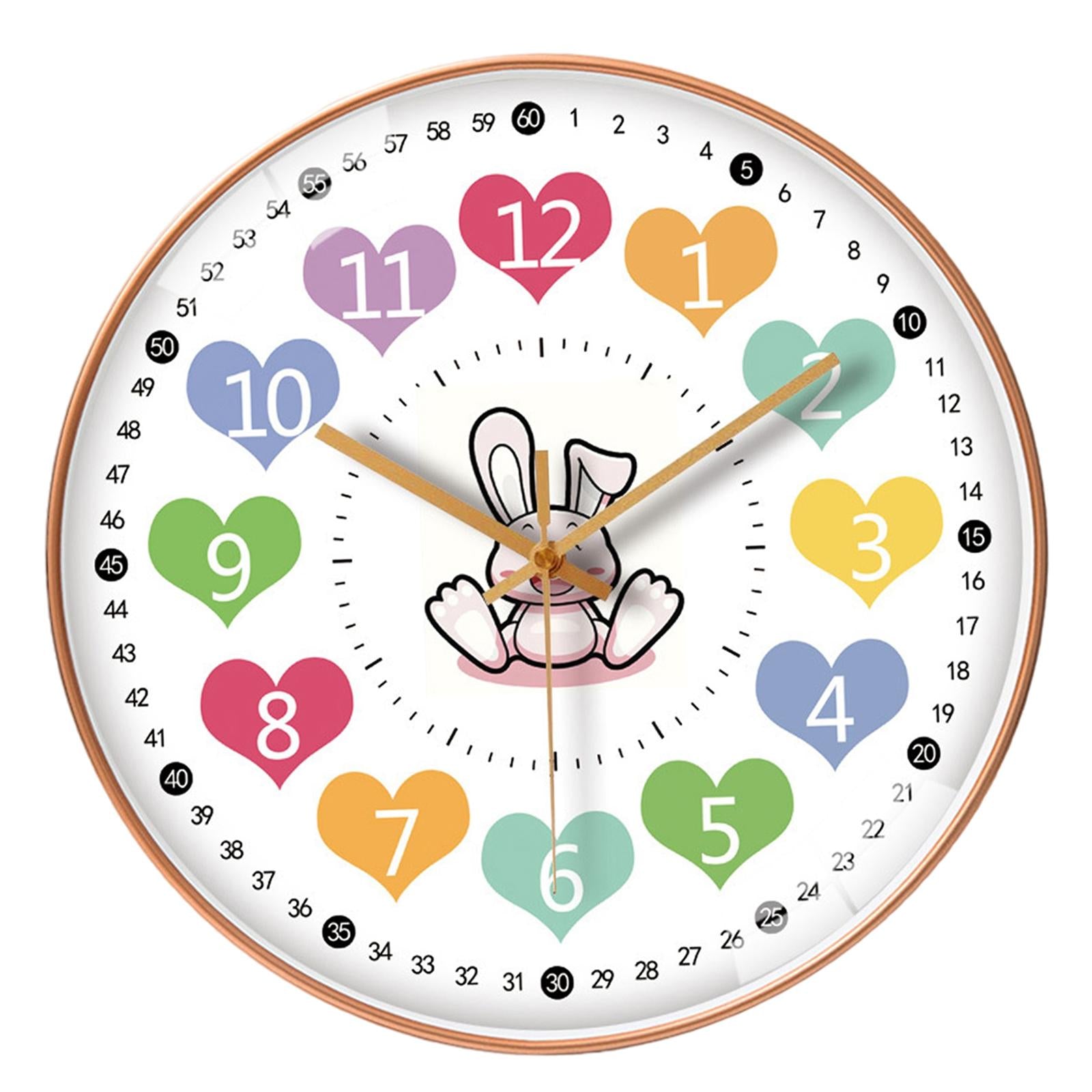 ⚡️Buy Maxbell Silent Wall Clock Kids Learning Telling Time Teaching ...