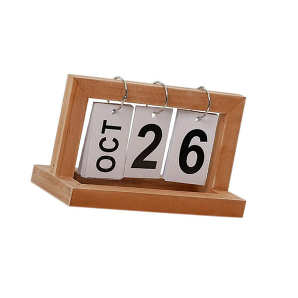 ⚡️Buy Practical Wooden Flip Chart Perpetual Calendar DIY Desktop ...