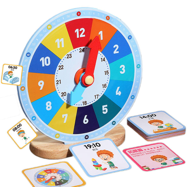 ⚡️Buy Maxbell Wood Teaching Clock Minutes Hours Education Clock ...