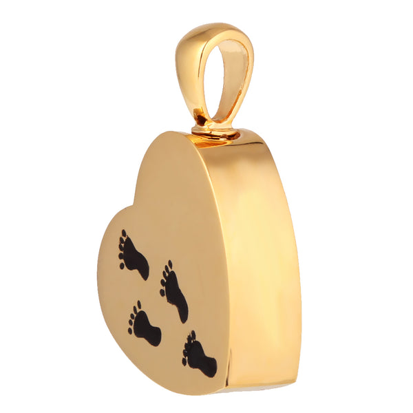 ⚡️Buy Maxbell Stainless Steel Heart Footprint Pattern Cremation Urn ...