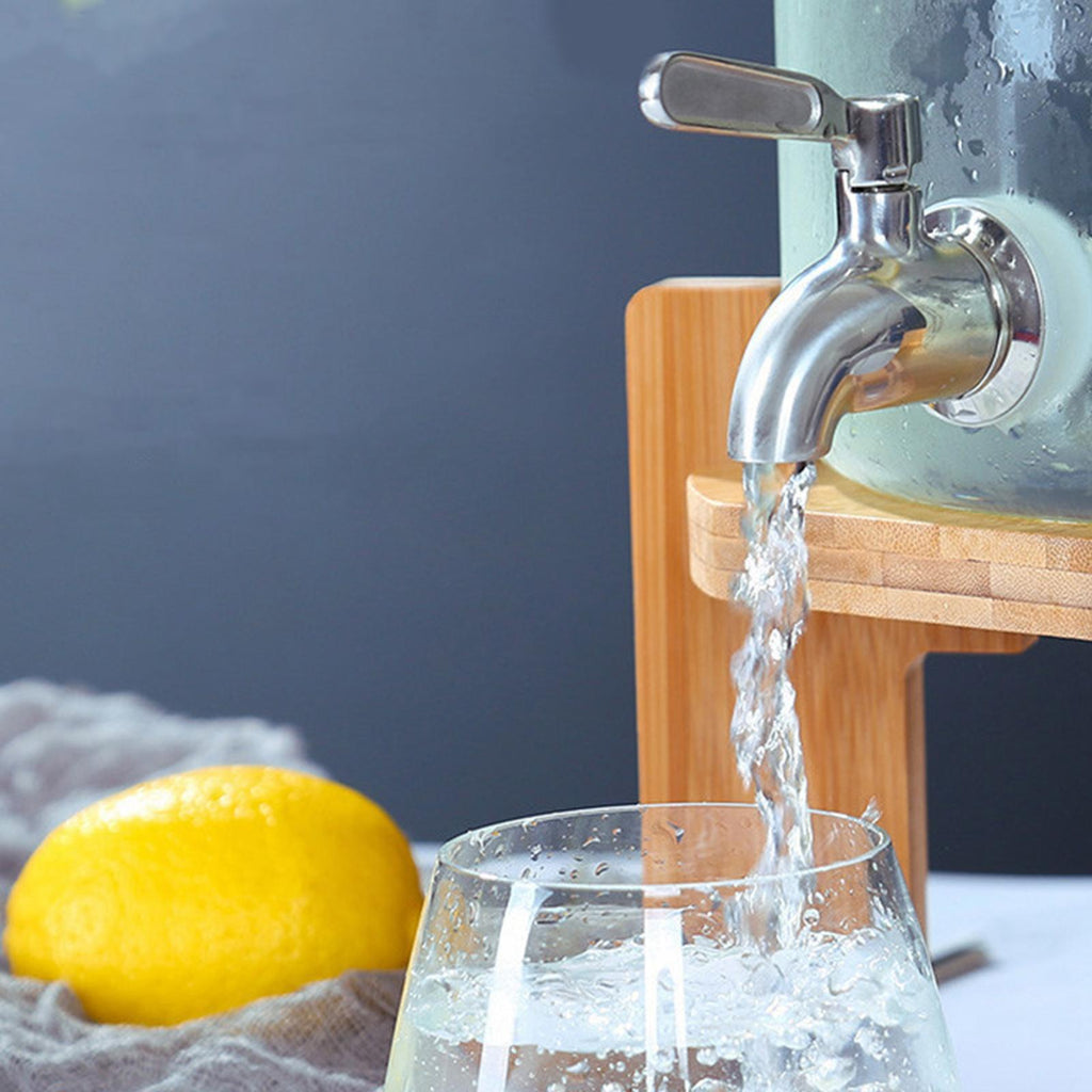 ⚡️Buy Maxbell Glass Drink Barrel Dispenser with Stainless Steel Faucet ...