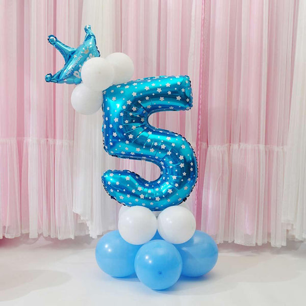 ⚡️Buy Maxbell All Numbers Crown Balloons Column Set Happy Birthday ...