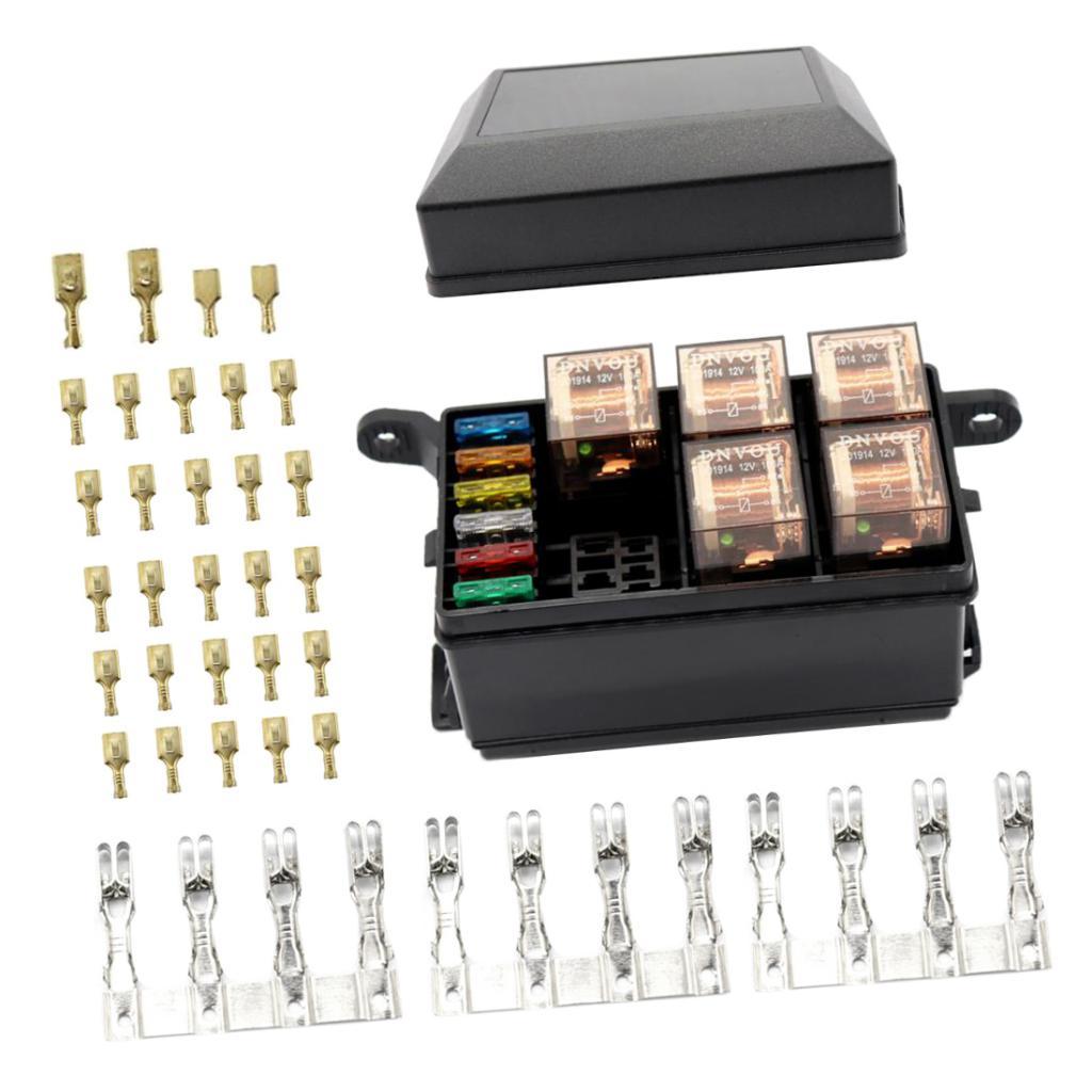 ⚡️Buy Max 6 Way Fuse Relay Holder with Terminals+4Pin 40A Relay+5pcs ...