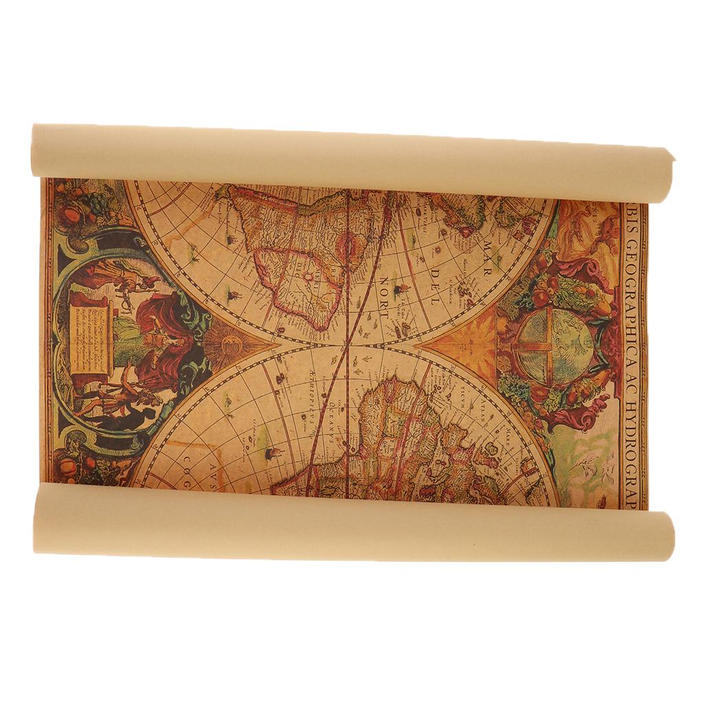 ⚡️Buy Maxbell Retro World Map Kraft Paper Nautical Chart B at the best ...