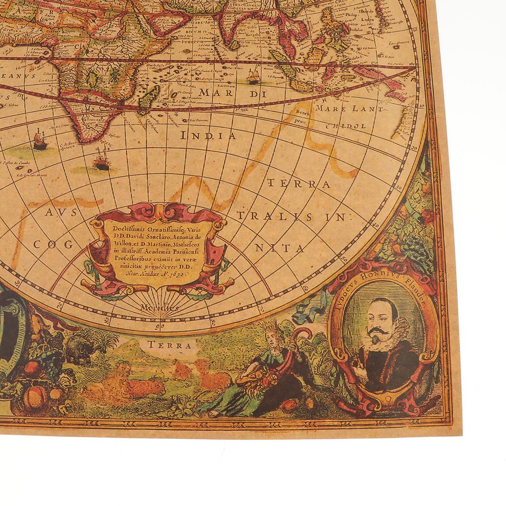 ⚡️Buy Maxbell Retro World Map Kraft Paper Nautical Chart B at the best ...