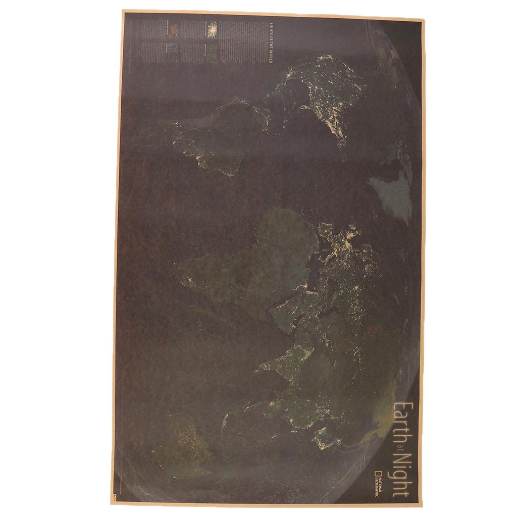 ⚡️Buy Maxbell Retro Kraft Map of The Earth Under The Night Kraft Paper ...