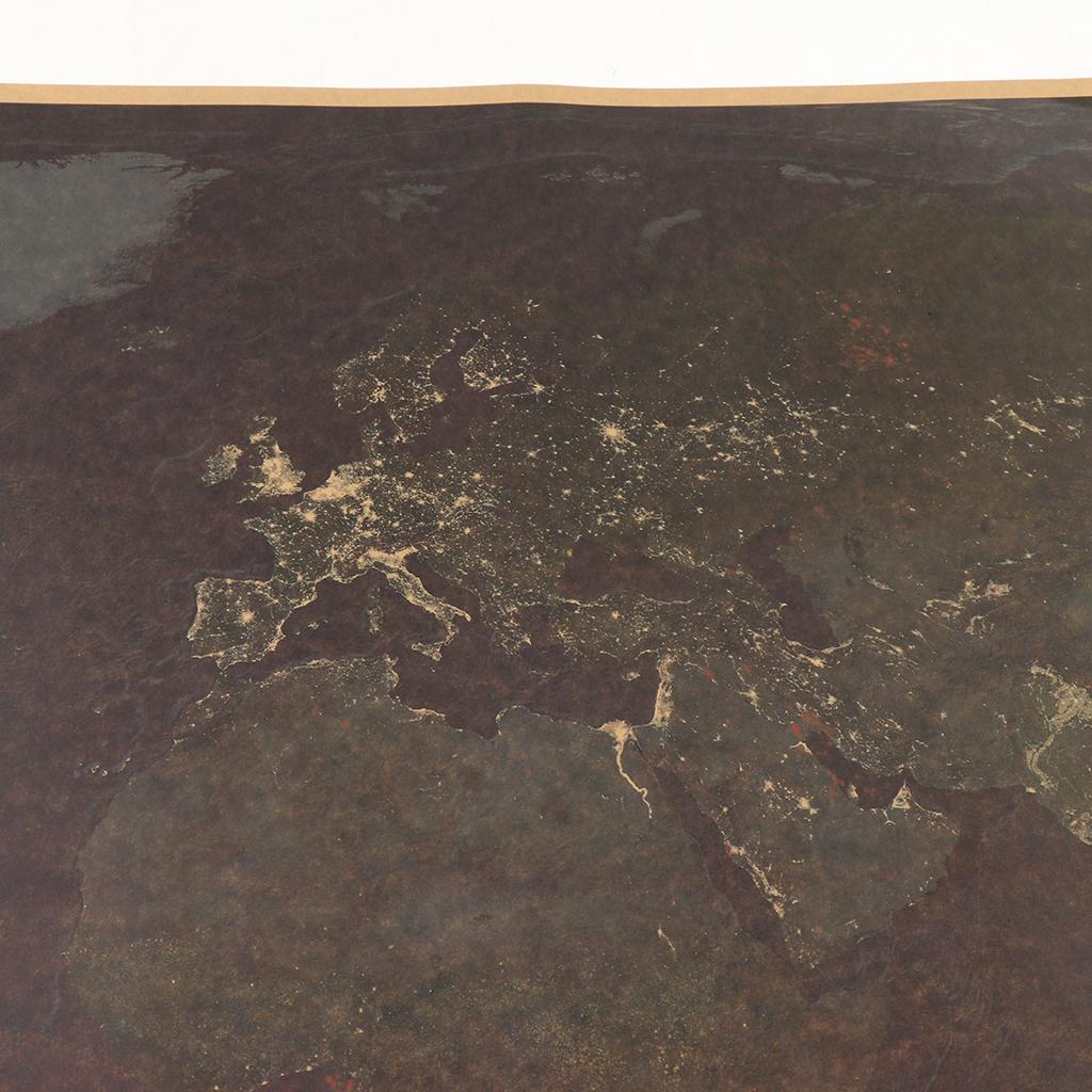 ⚡️Buy Maxbell Retro Kraft Map of The Earth Under The Night Kraft Paper ...