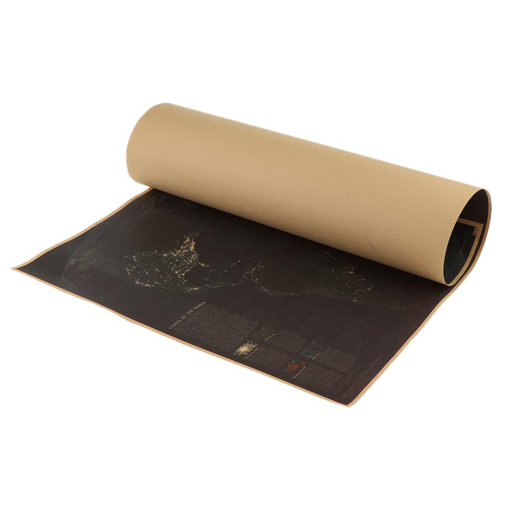 ⚡️Buy Maxbell Retro Kraft Map of The Earth Under The Night Kraft Paper ...