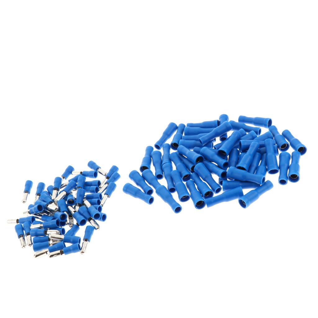 ⚡️Buy Max 100 Pieces Insulated Wire Terminals Wire Crimp Connector Blue ...
