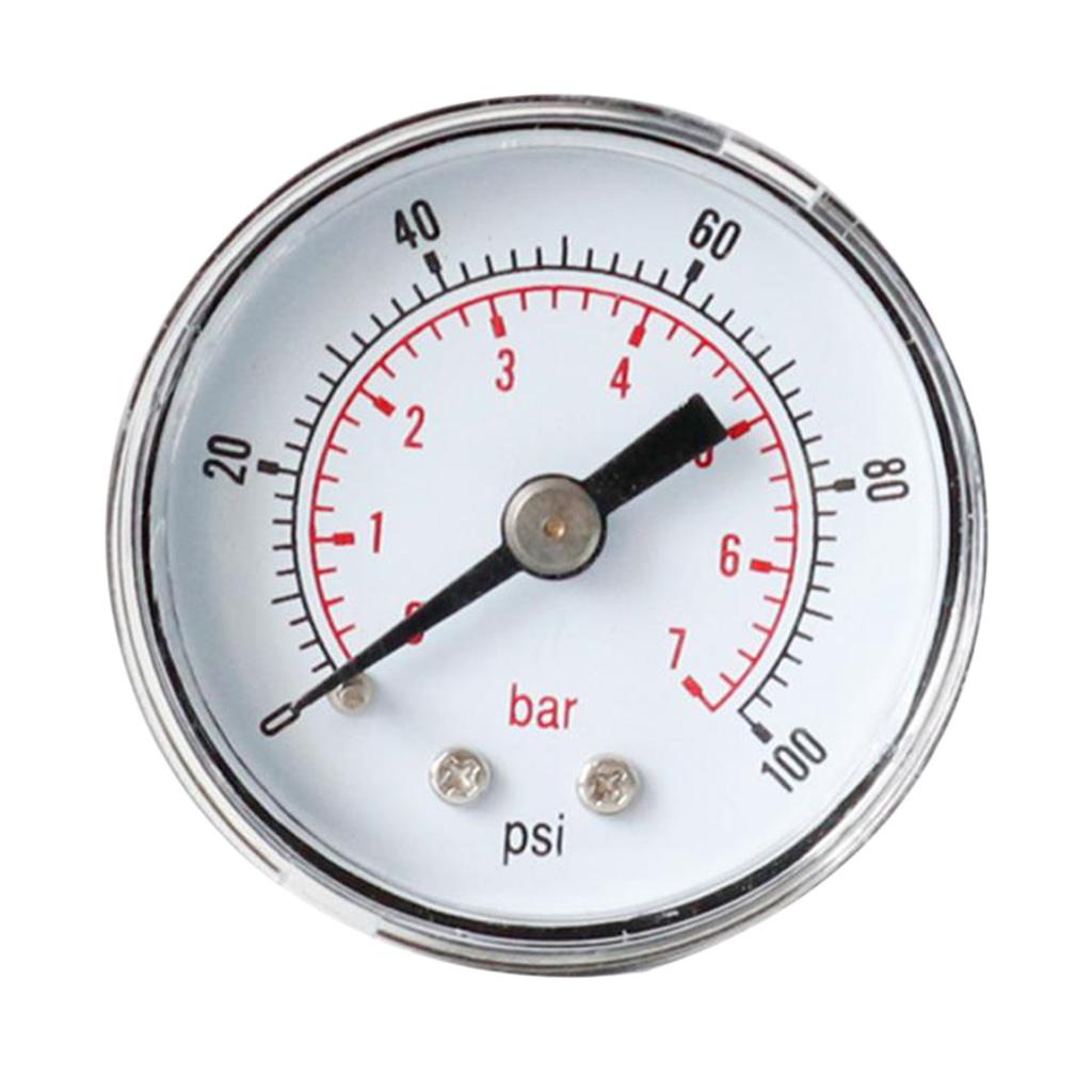 ⚡️Buy Max Pressure Gauge 40mm Dial Pneumatic 0-100 PSI 0-7 Bar ...