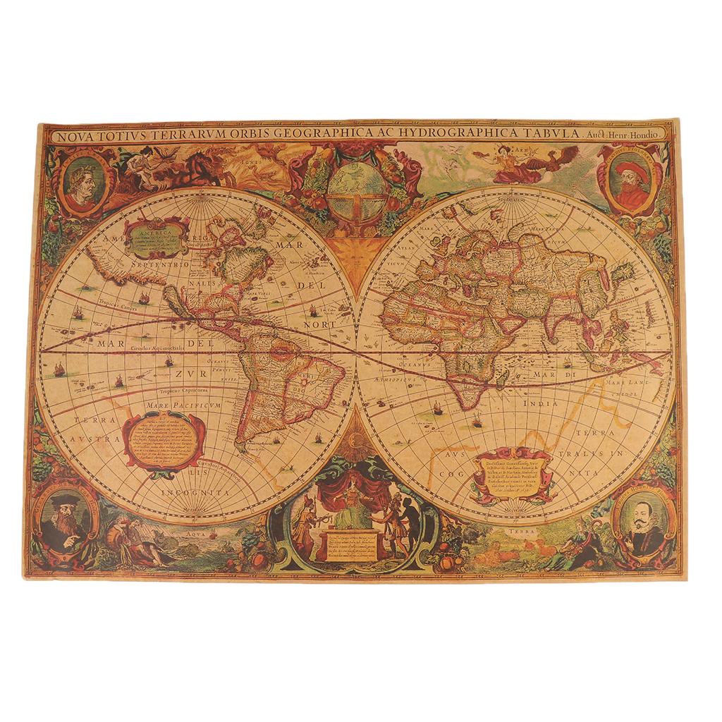 ⚡️Buy Maxbell Retro World Map Kraft Paper Nautical Chart B at the best ...