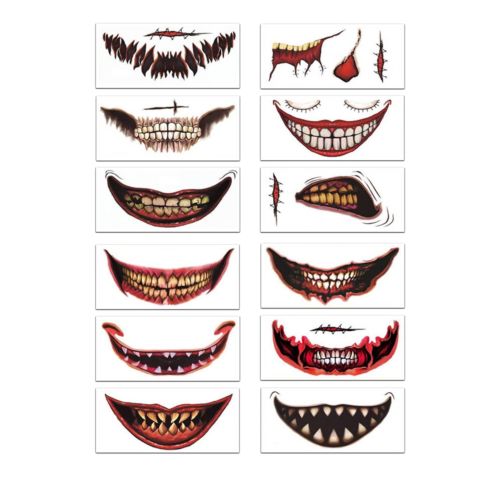 ⚡️Buy Maxbell Halloween Face Stickers Temporary Tattoo Decor DIY for ...