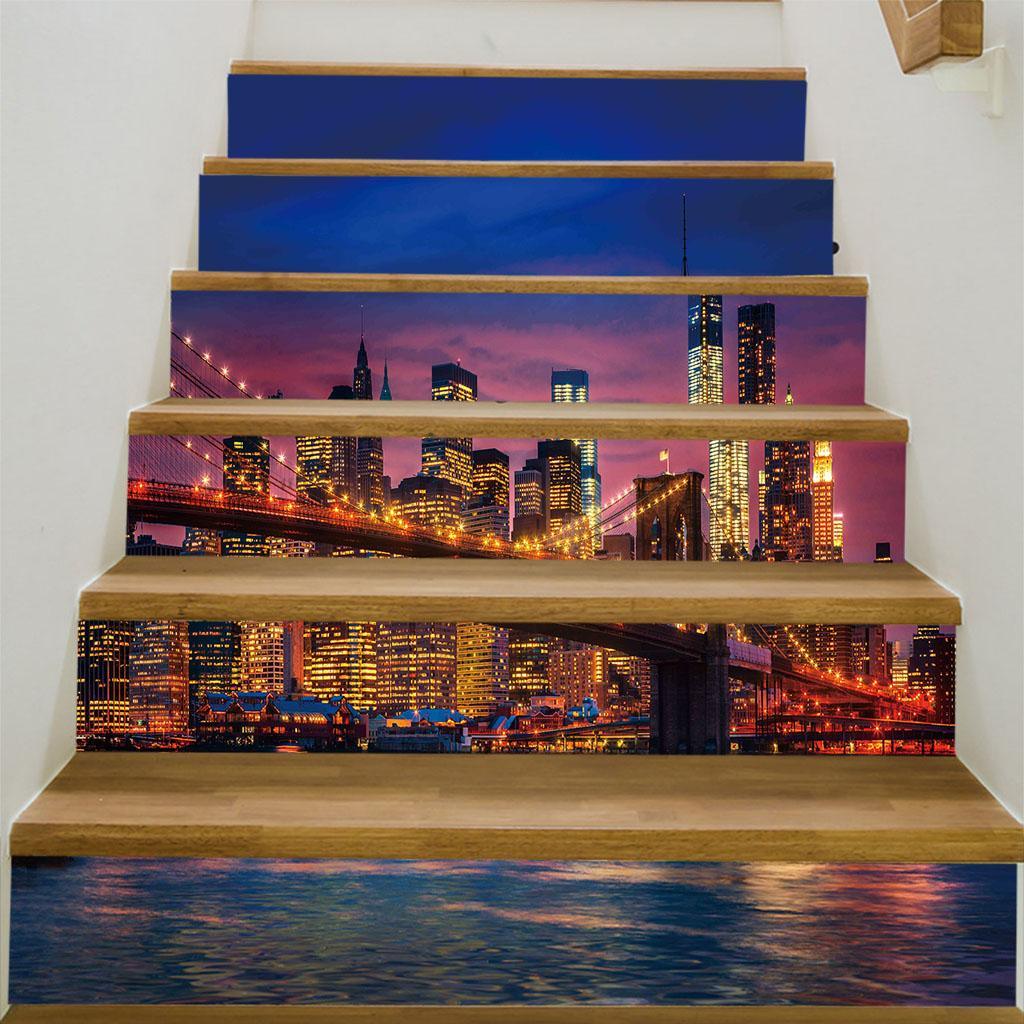 ⚡️Buy Max 3D Stair Risers Decal Tiles Self Adhesive DIY Ladder Mural ...